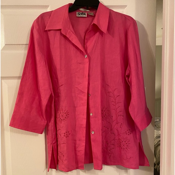 edward Irish Linen | Tops | Irish Linen Pink Xl Edward Brand Blouse ...